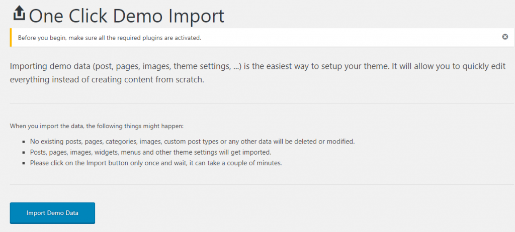 『One Click Demo Import』の使い方と設定方法 | メルプラ