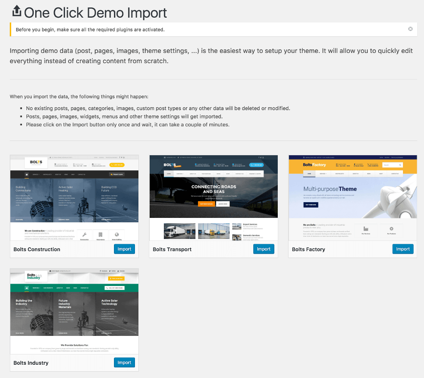 『One Click Demo Import』の使い方と設定方法 | メルプラ